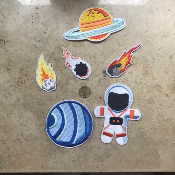 Iron on patch space planets astronauts comets | Etsy