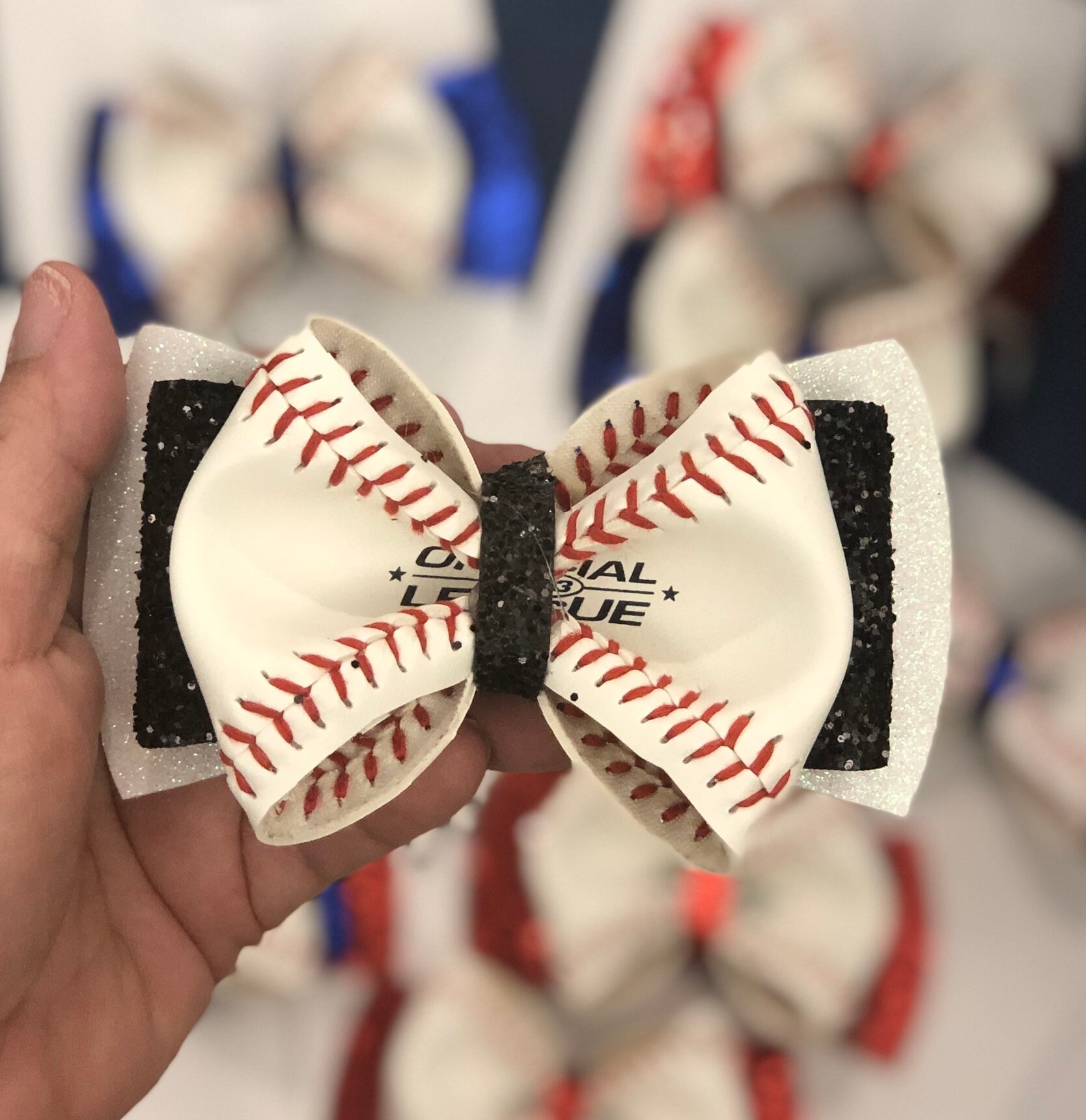 Baseball Hair Bow, Baseball Skin Hair Bow, Baseball Mom, Sports Hair ...