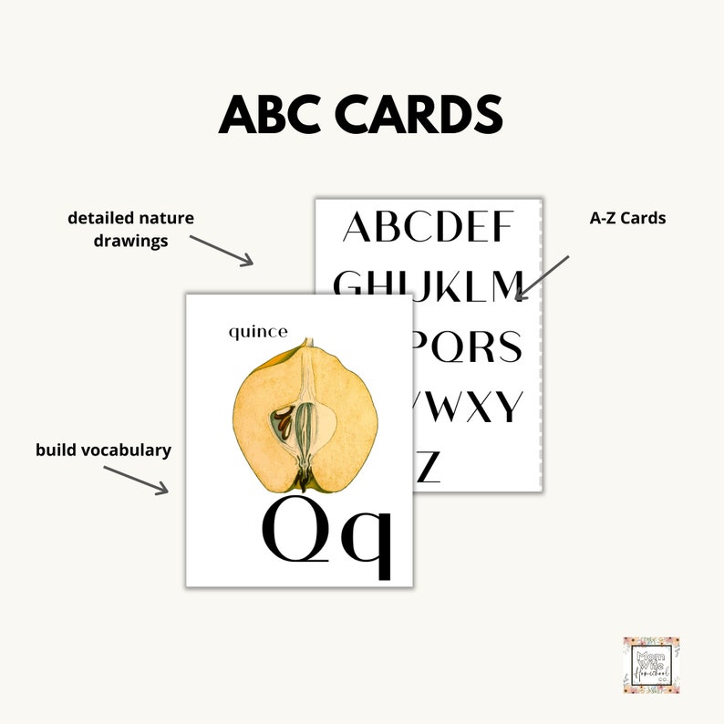 Nature Alphabet Flashcards ABC Flash Cards Nature Study - Etsy