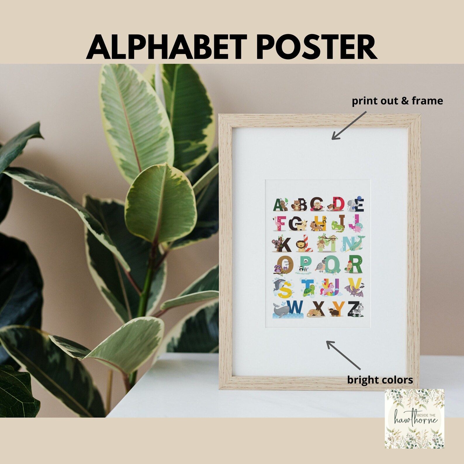 Kindergarten Alphabet Poster Printable, Preschool, Animal Letters ...