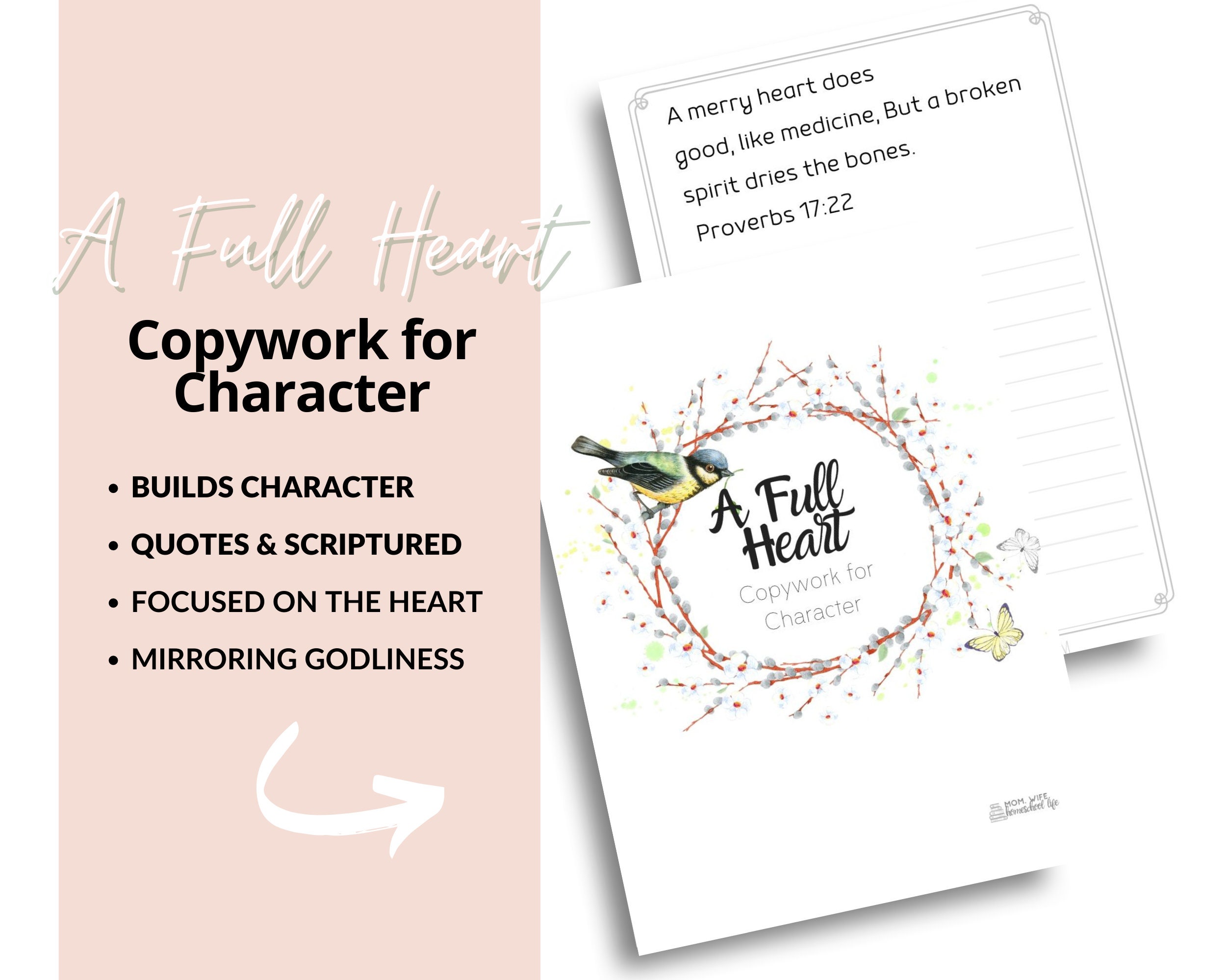 A Full Heart: Copywork for Character Homeschool Copy Work - Etsy