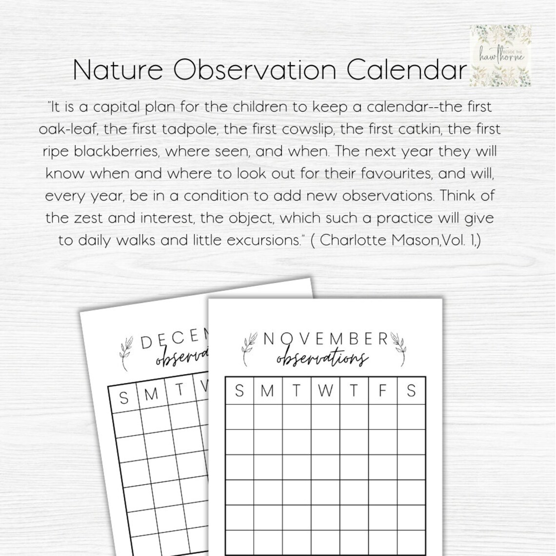 Charlotte Mason Observation Calendars, Nature Study, Charlotte Mason ...