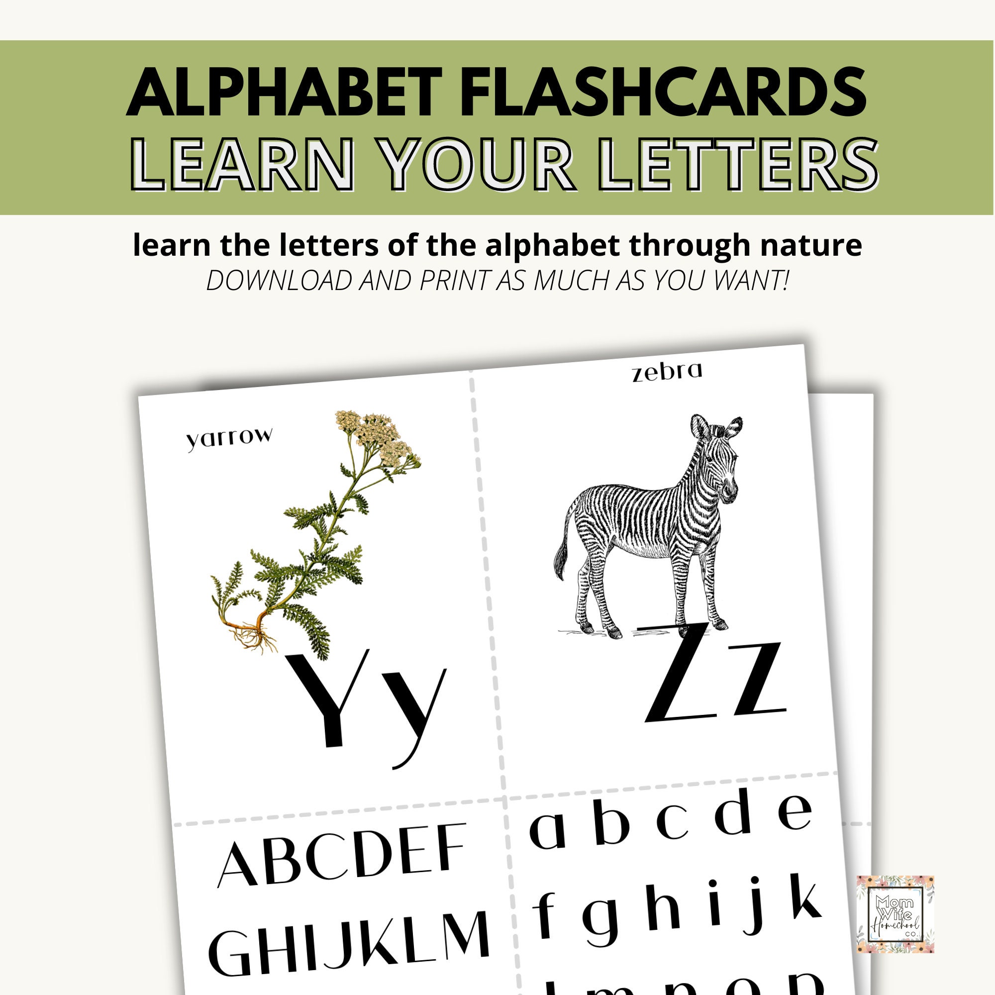 Nature Alphabet Flashcards ABC Flash Cards Nature Study Homeschool ...