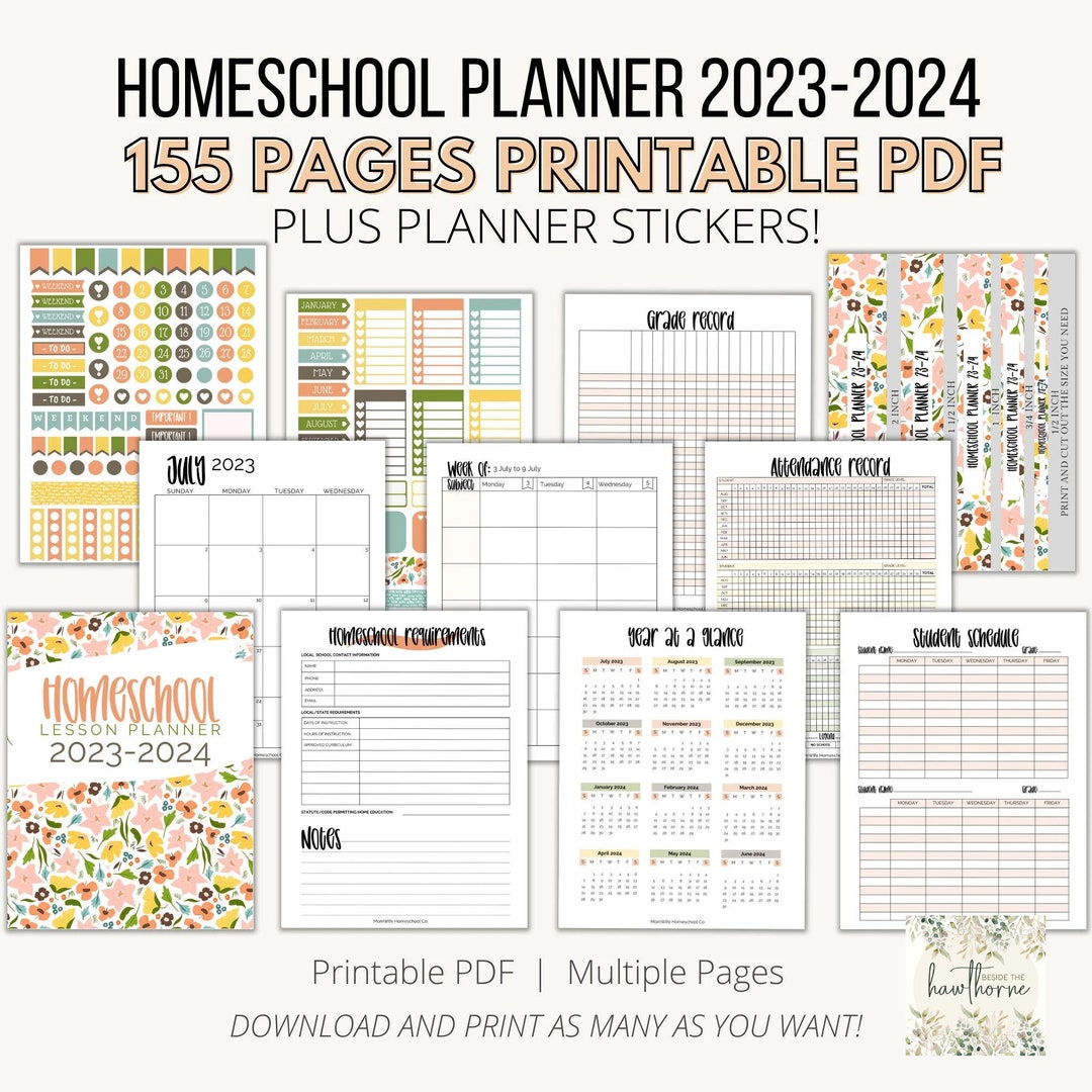 Ultimate Homeschool Planner 2023-2024, Lesson Planner, Academic Planner ...