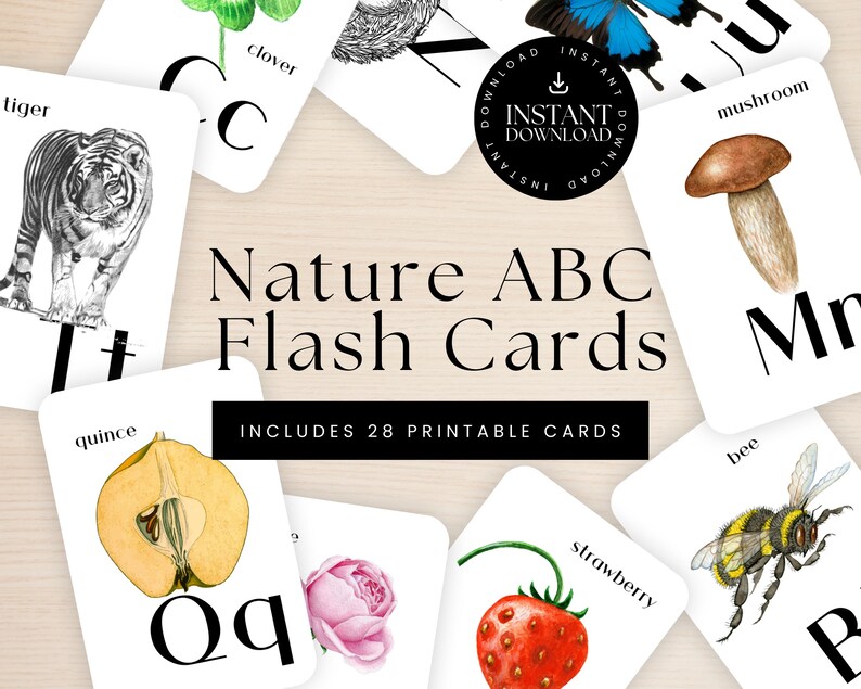 Nature Alphabet Flashcards | ABC Flash Cards | Nature Study ...