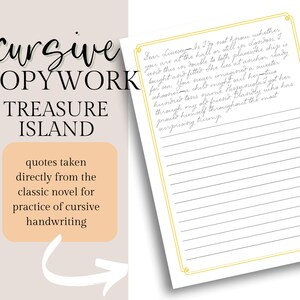 Treasure Island Cursive Copywork Cursive Handwriting Practice ...