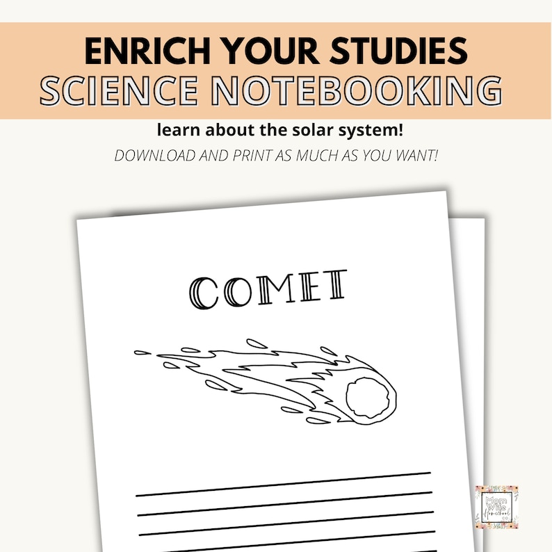 Solar System Notebooking Worksheets Printable Science - Etsy
