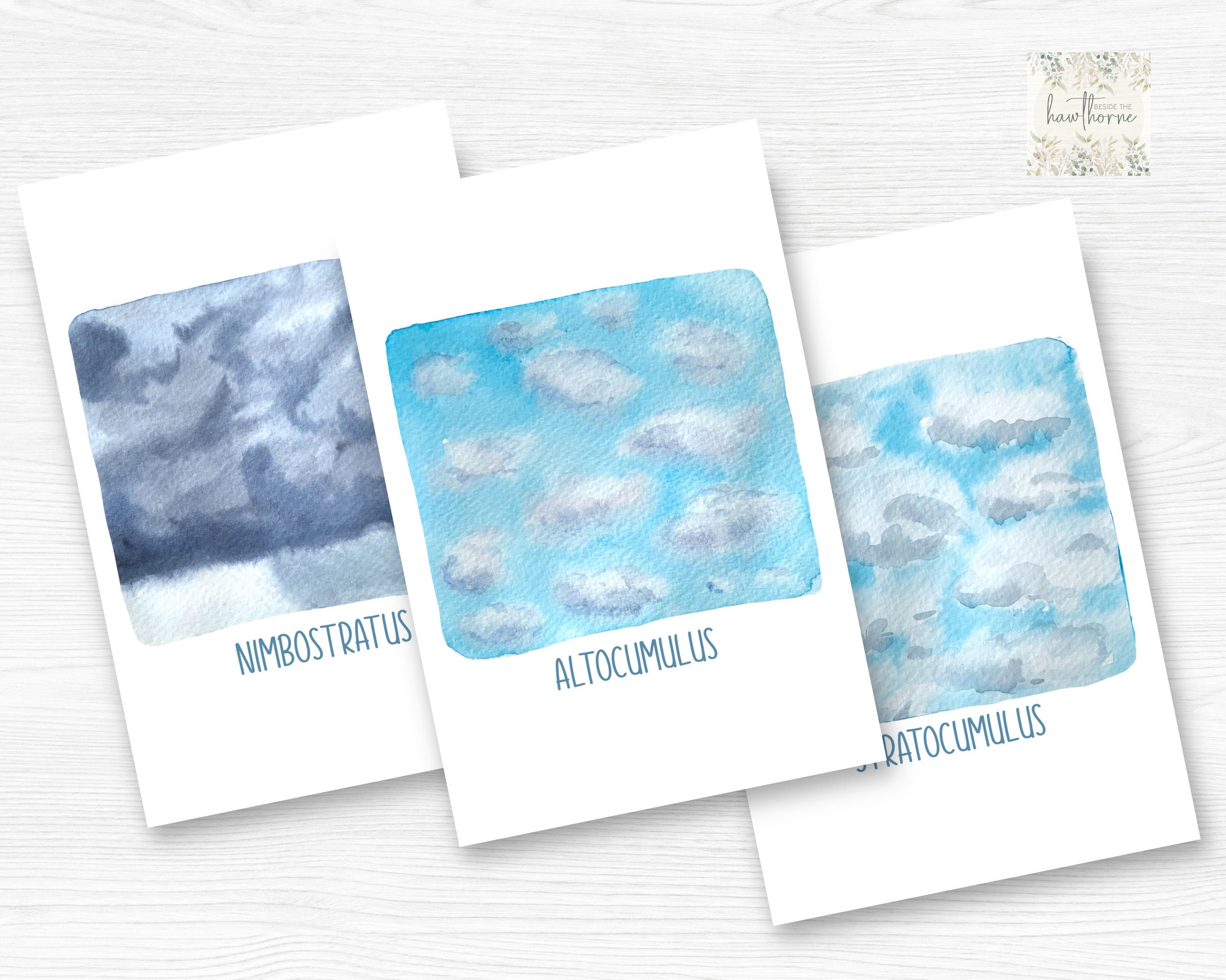 Cloud Identification Flashcards, Clouds Flash Cards, Science and Nature ...