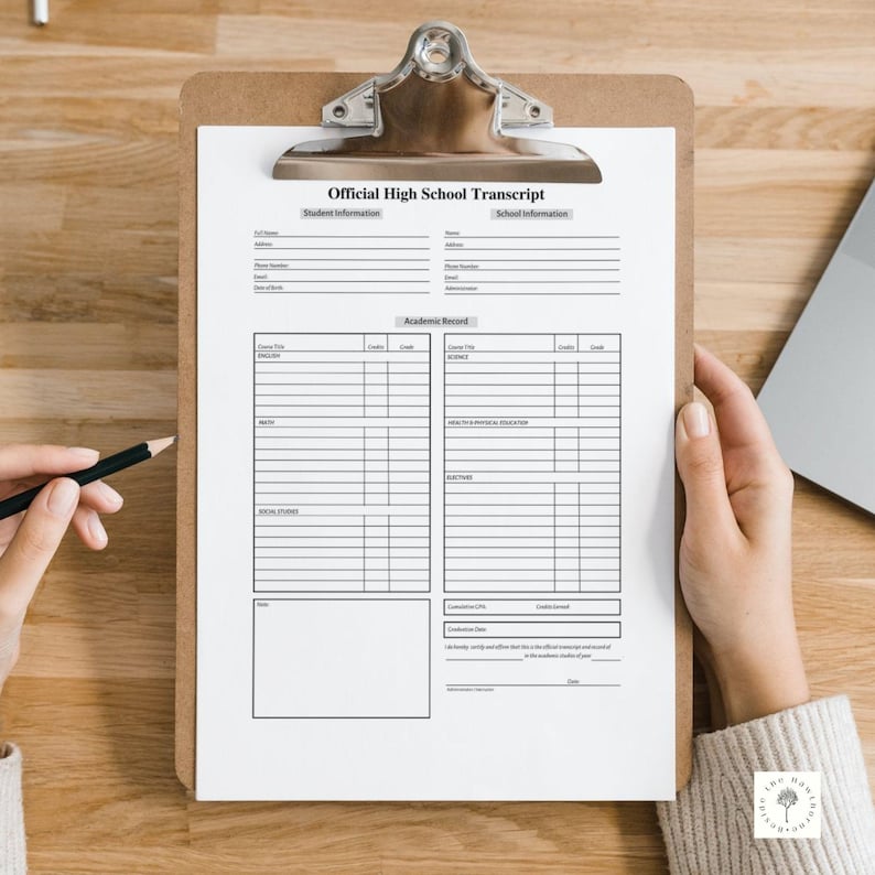 Official High School Transcript for Homeschoolers | Editable Homeschool ...