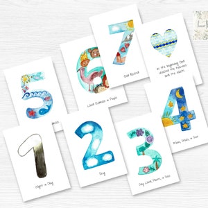 Days of Creation Flashcards, Creation Days Flash Cards, Sunday School ...