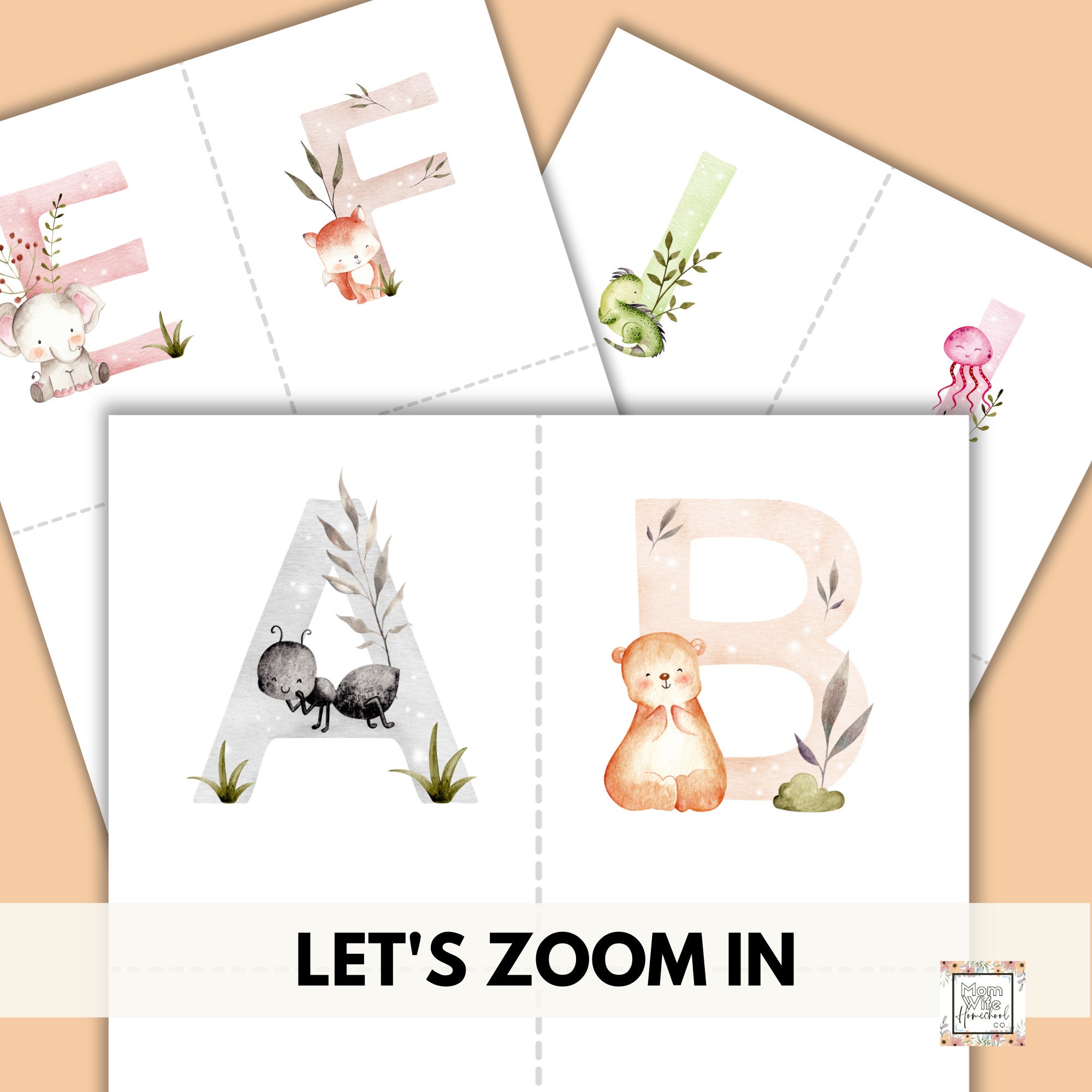 Alphabet Flashcards | ABC Flashcards L Nursery Decor L Homeschool ...