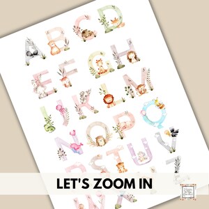 Watercolor Alphabet Wall Art | ABC Wall Poster for Classroom or Nursery ...