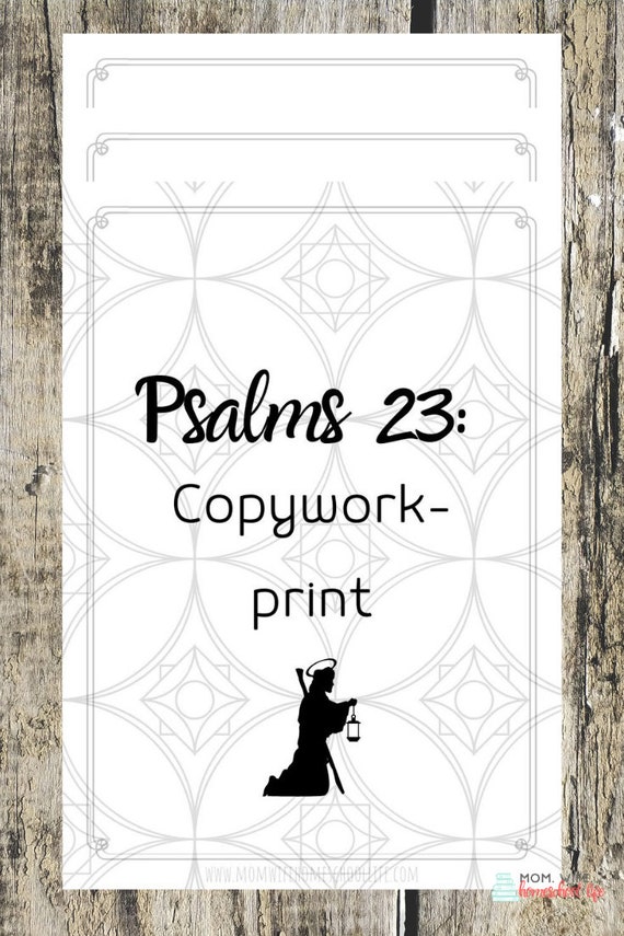 Psalm 23 Copywork: Print Bible Copywork - Etsy