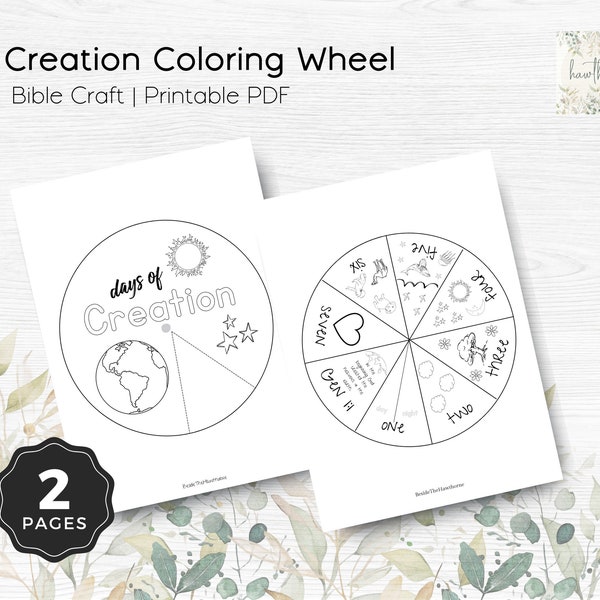 Days of Creation Coloring Wheel - Etsy