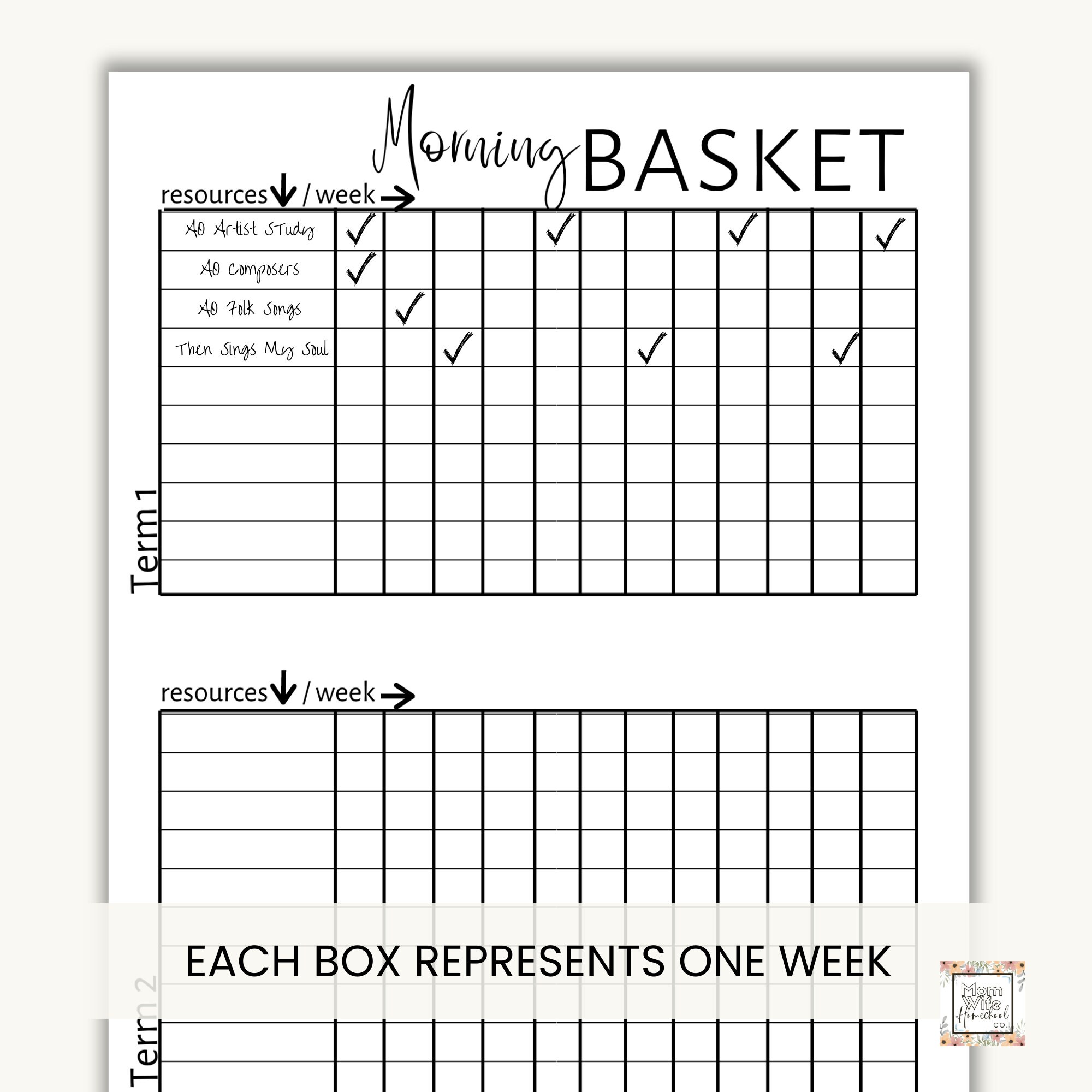 Homeschool Morning Basket Planner | Instant Download, Planner ...