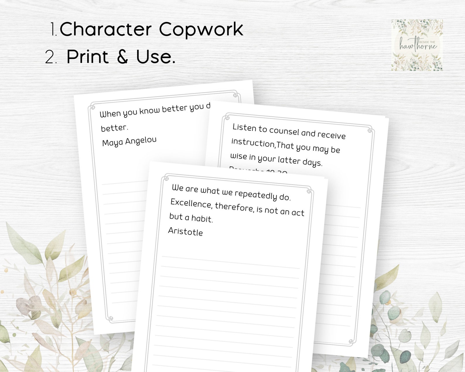 A Full Heart: Copywork for Character | Homeschool Copy Work and ...