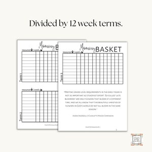 Homeschool Morning Basket Planner | Instant Download, Planner ...