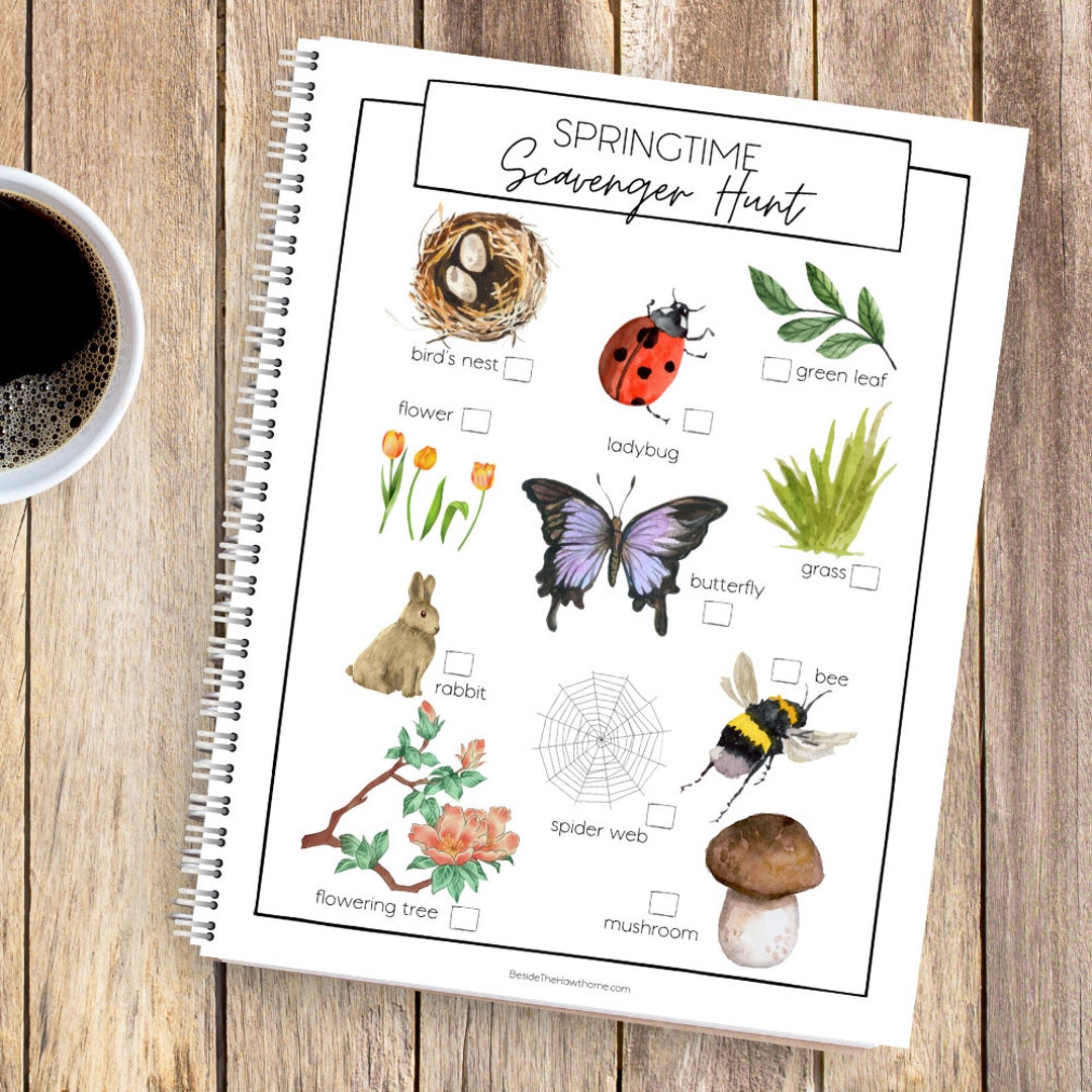 Spring Scavenger Hunt for Kids Printable Homeschool Worksheets ...