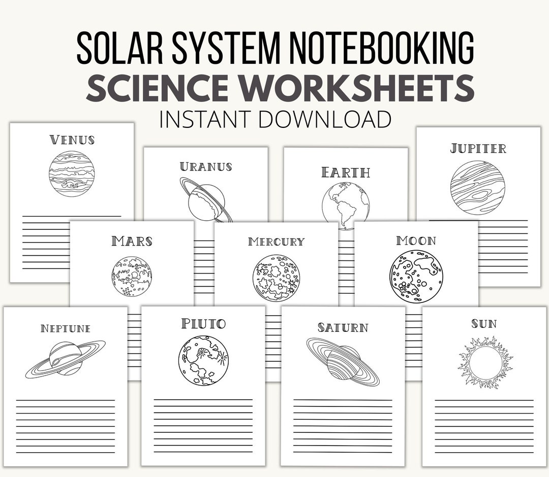Solar System Notebooking Worksheets | Printable Science Notebook Pages ...