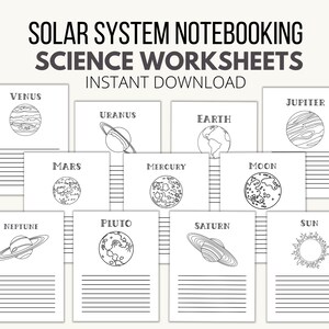 Solar System Notebooking Worksheets | Printable Science Notebook Pages ...