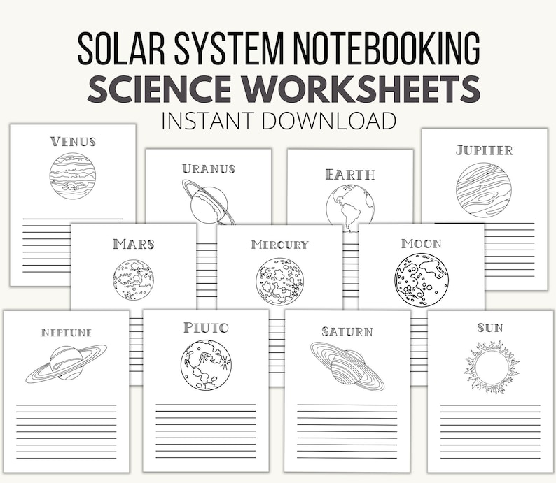 Solar System Notebooking Worksheets | Printable Science Notebook Pages ...