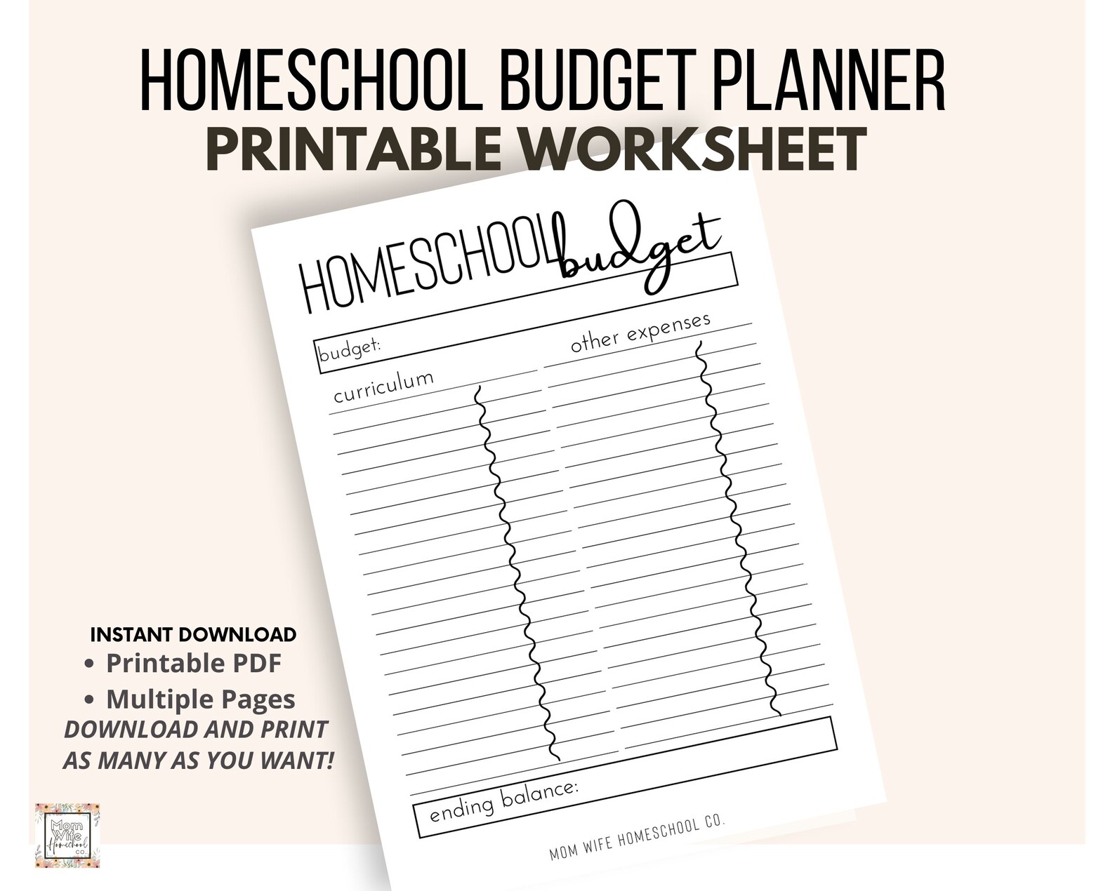 Homeschool Budget Planner Homeschool Planner Printables Printable PDF ...