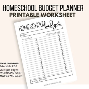 Homeschool Budget Planner Homeschool Planner Printables Printable PDF ...