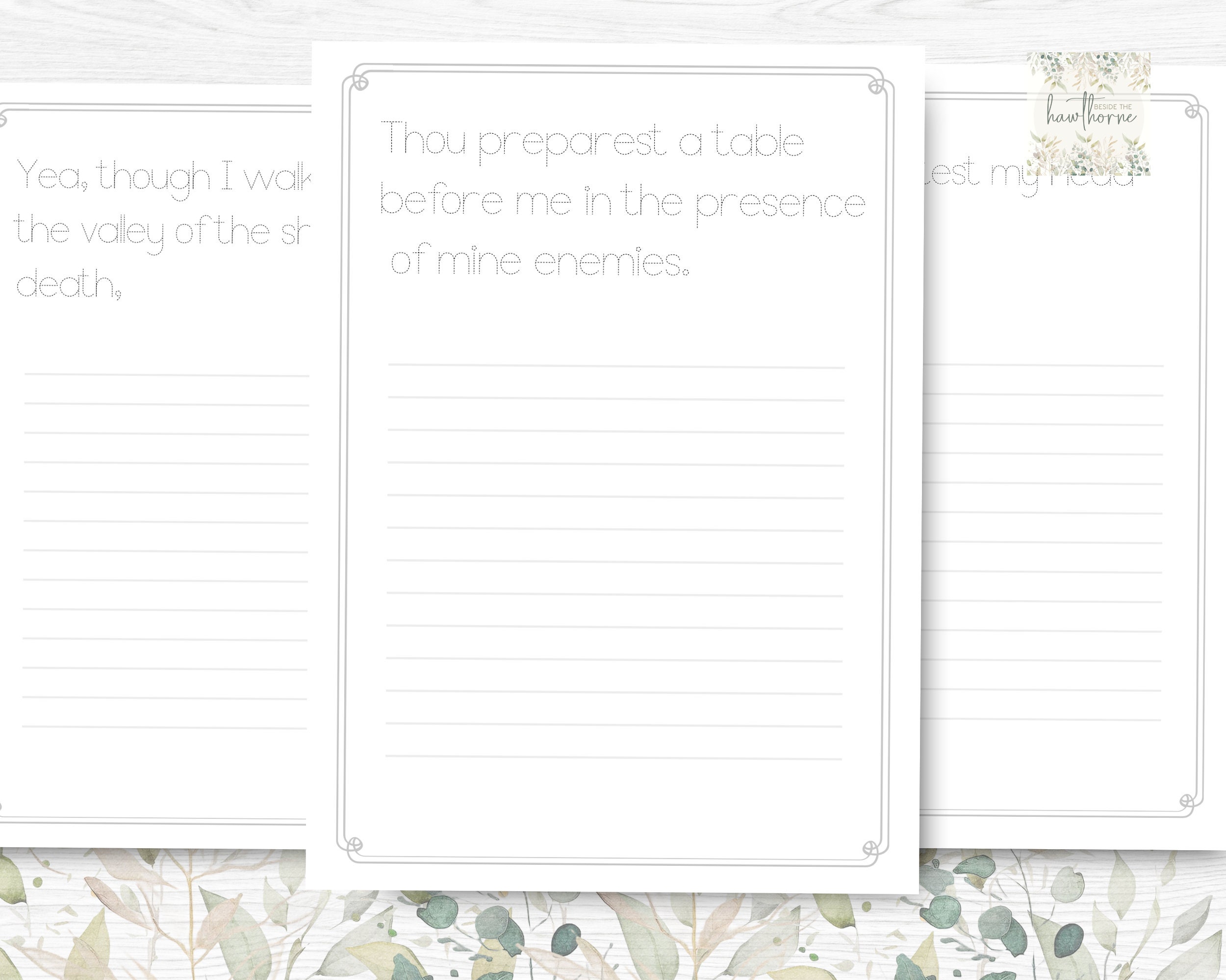 Psalm 23 Copywork: Print Bible Copywork | Wide Ruled Lines , Elementary ...