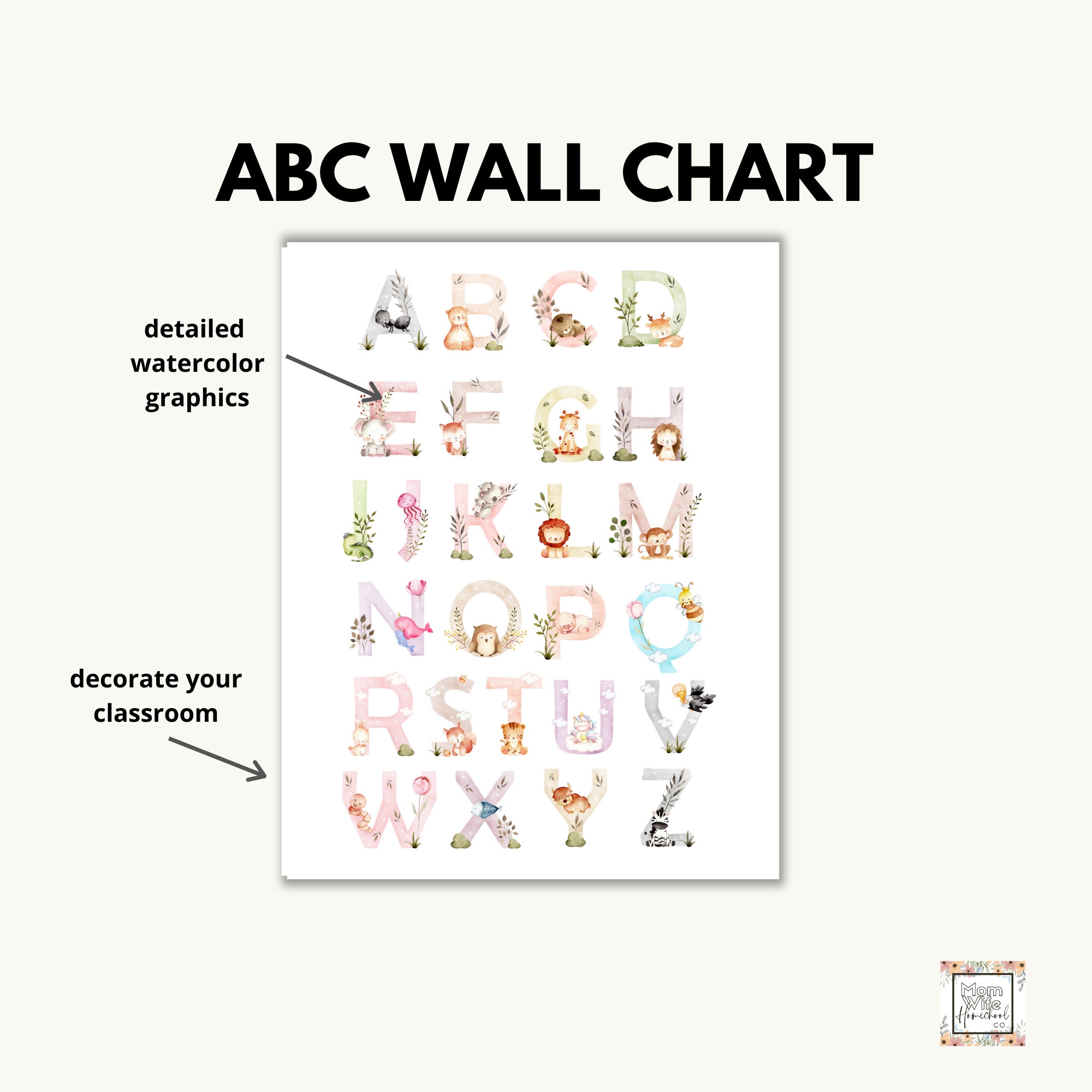 Watercolor Animal Letter Tracing Worksheets | Letter Tracing Printables ...