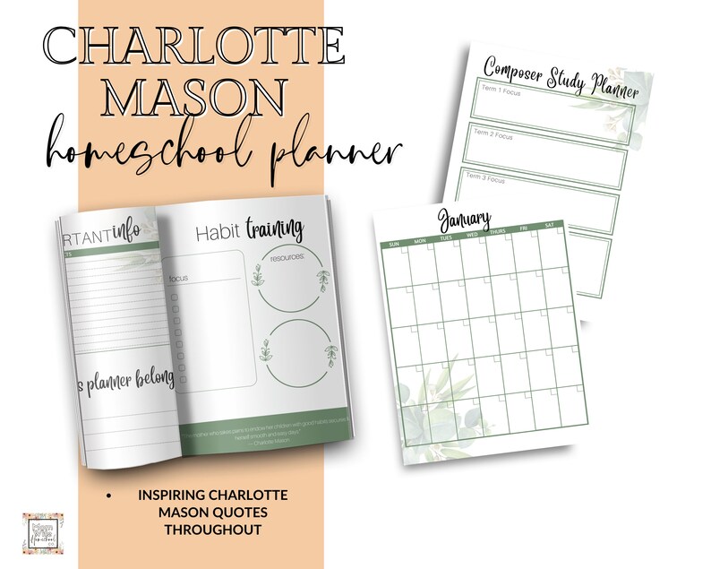 Charlotte Mason Homeschool Planner Eucalyptus Homeschool Planners ...