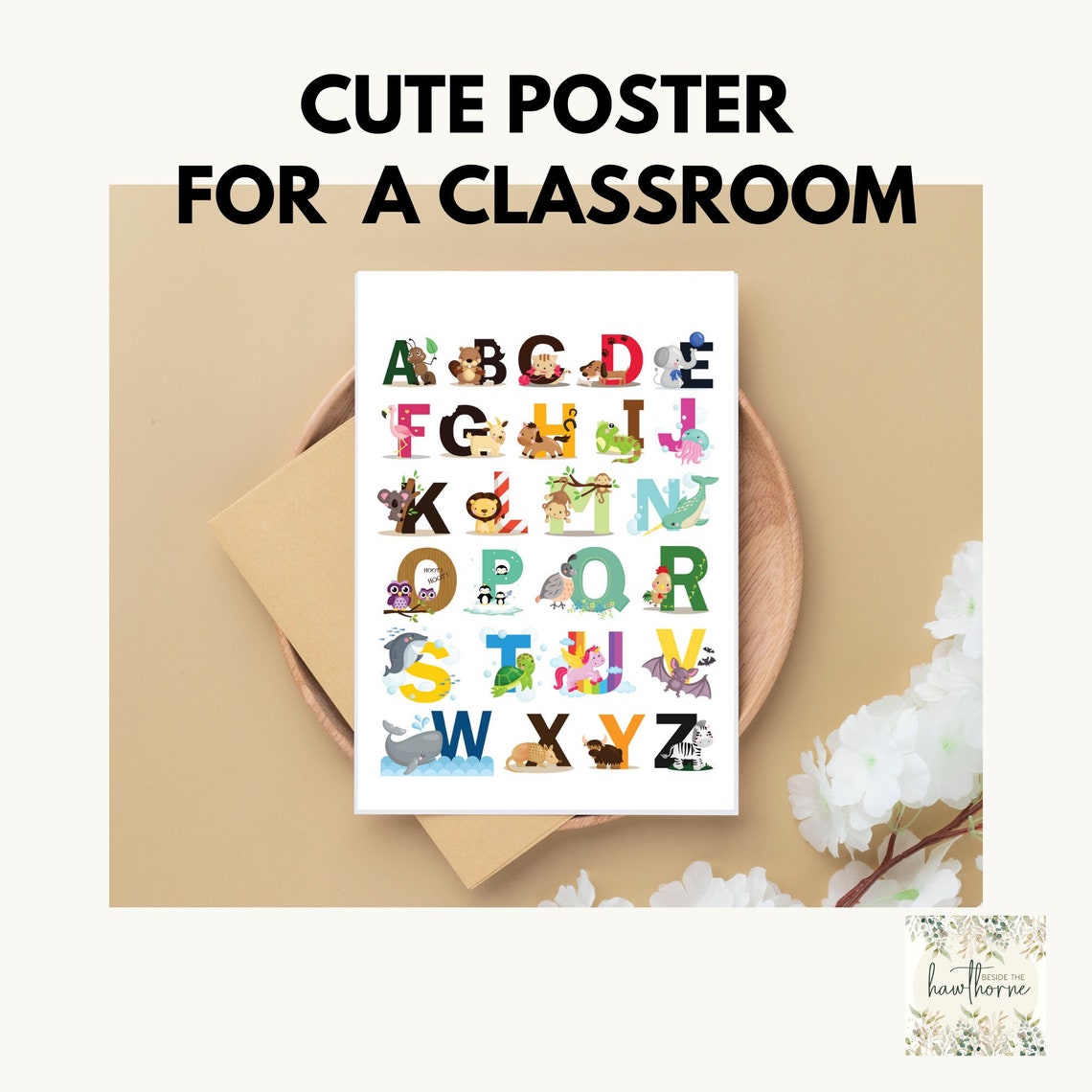 Kindergarten Alphabet Poster Printable Preschool Animal - Etsy