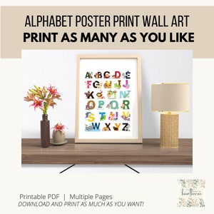 Kindergarten Alphabet Poster Printable, Preschool, Animal Letters ...