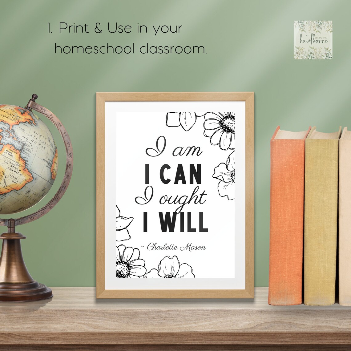 Charlotte Mason Motto Wall Art, Homeschool Room Decor, Binder Dividers ...