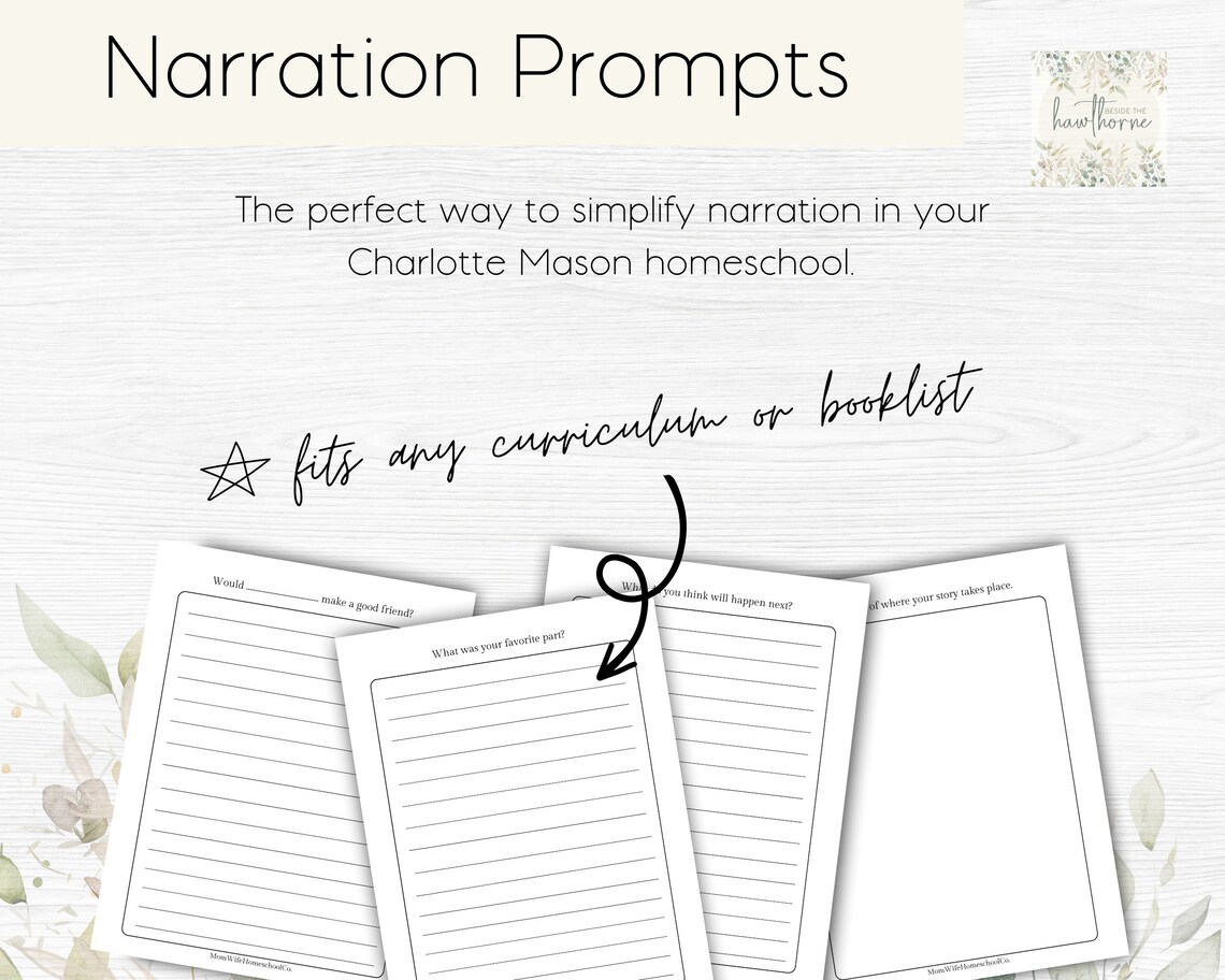 Charlotte Mason Narration Journal, Homeschool Narration Notebook ...