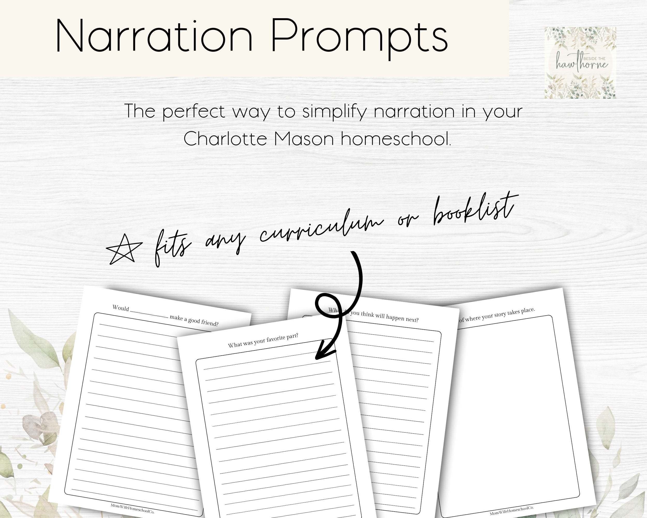 Charlotte Mason Narration Journal, Homeschool Narration Notebook ...
