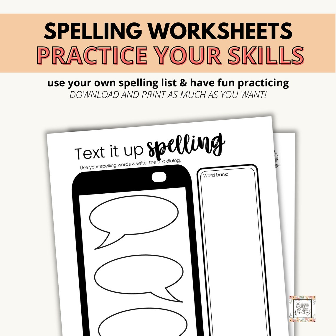 Spelling Practice Worksheets for Kids Homeschooling Worksheets Spelling ...