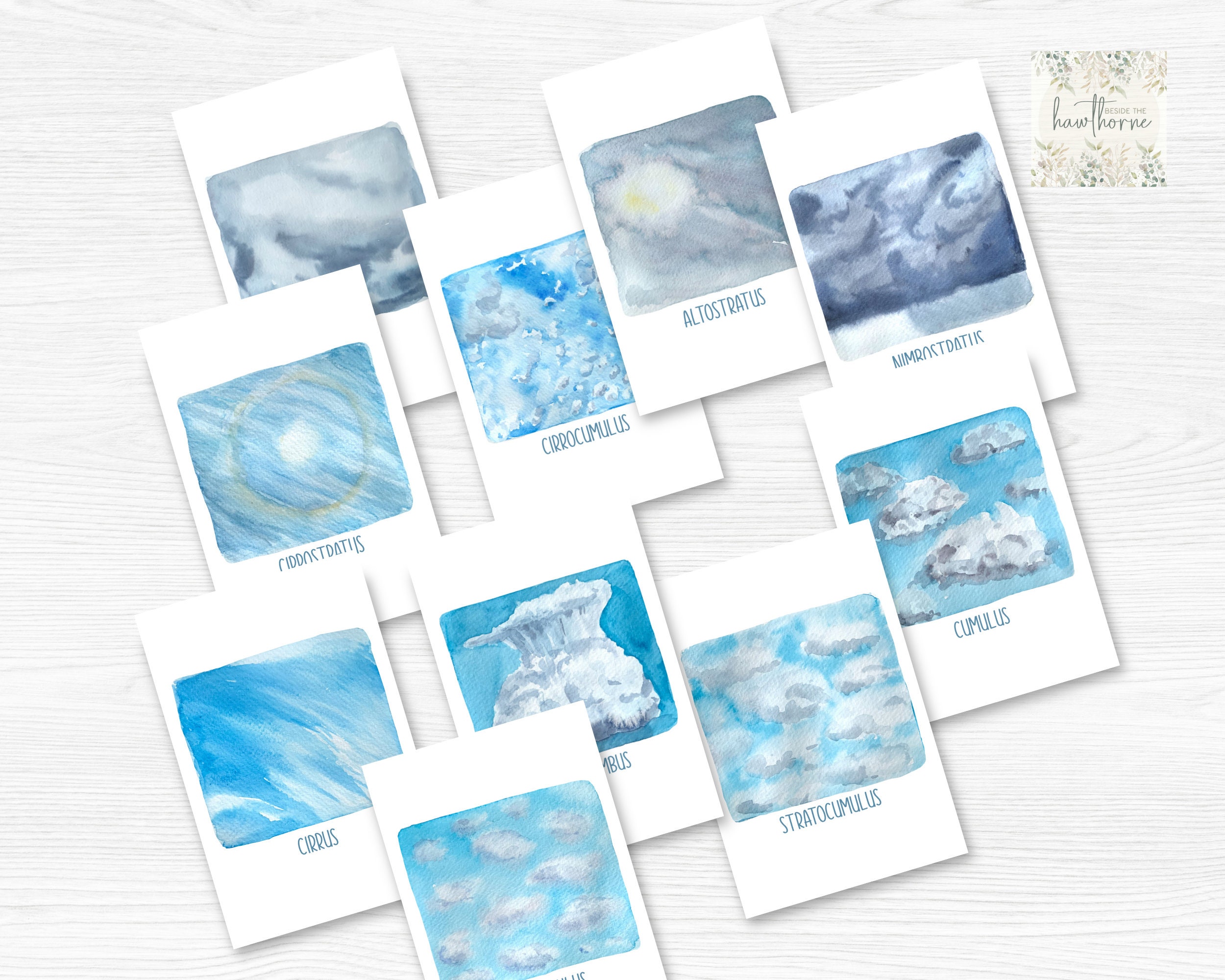 Cloud Identification Flashcards, Clouds Flash Cards, Science and Nature ...