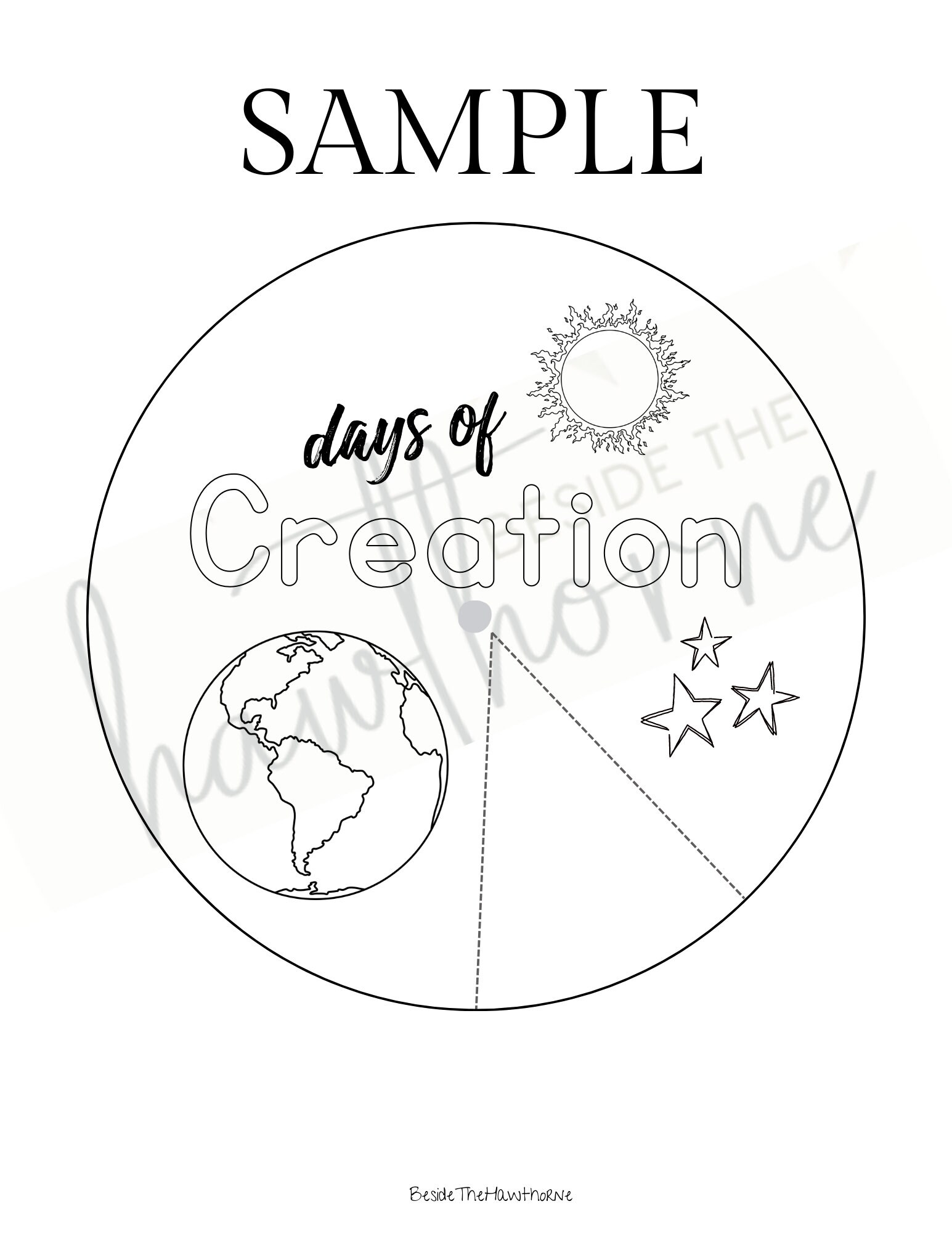 Days of Creation Coloring Wheel, Creation Days Coloring Wheel ...