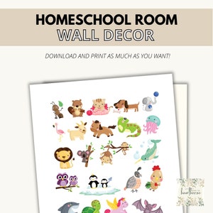 Kindergarten Alphabet Poster Printable, Preschool, Animal Letters ...