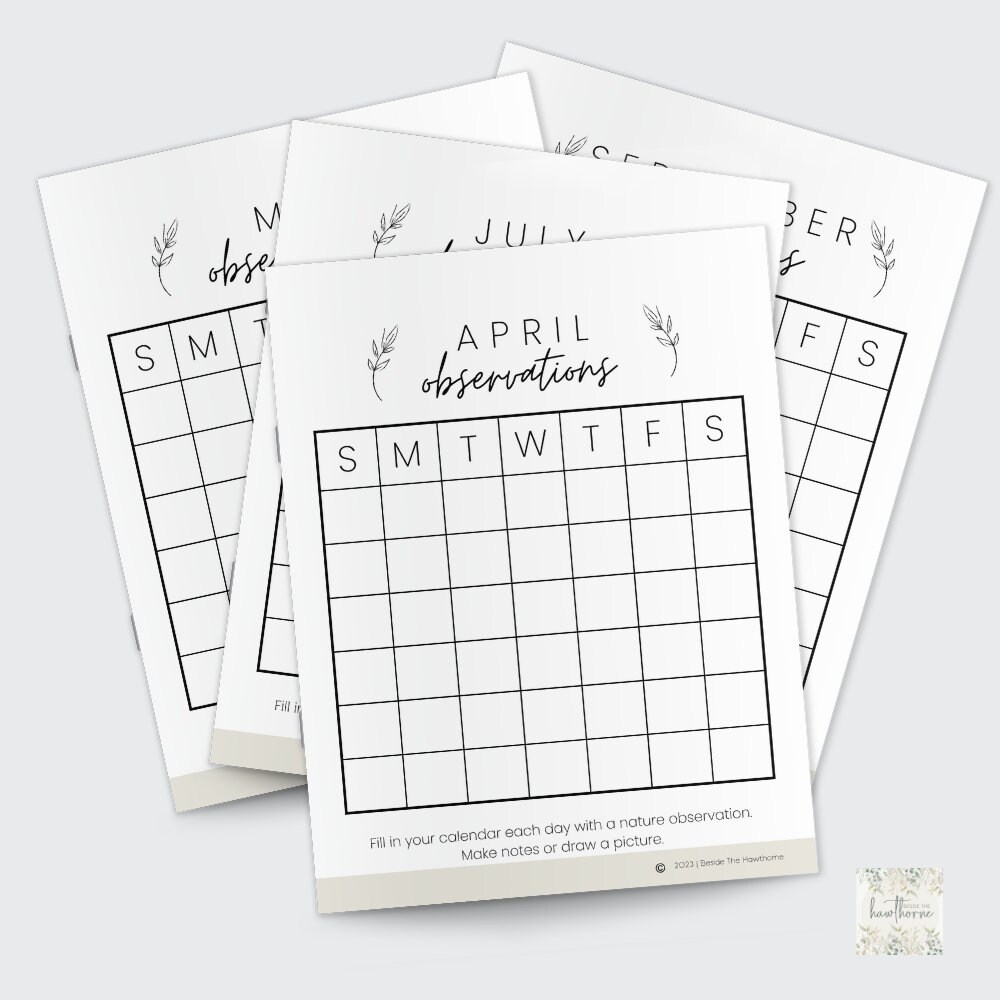 Charlotte Mason Observation Calendars, Nature Study, Charlotte Mason ...