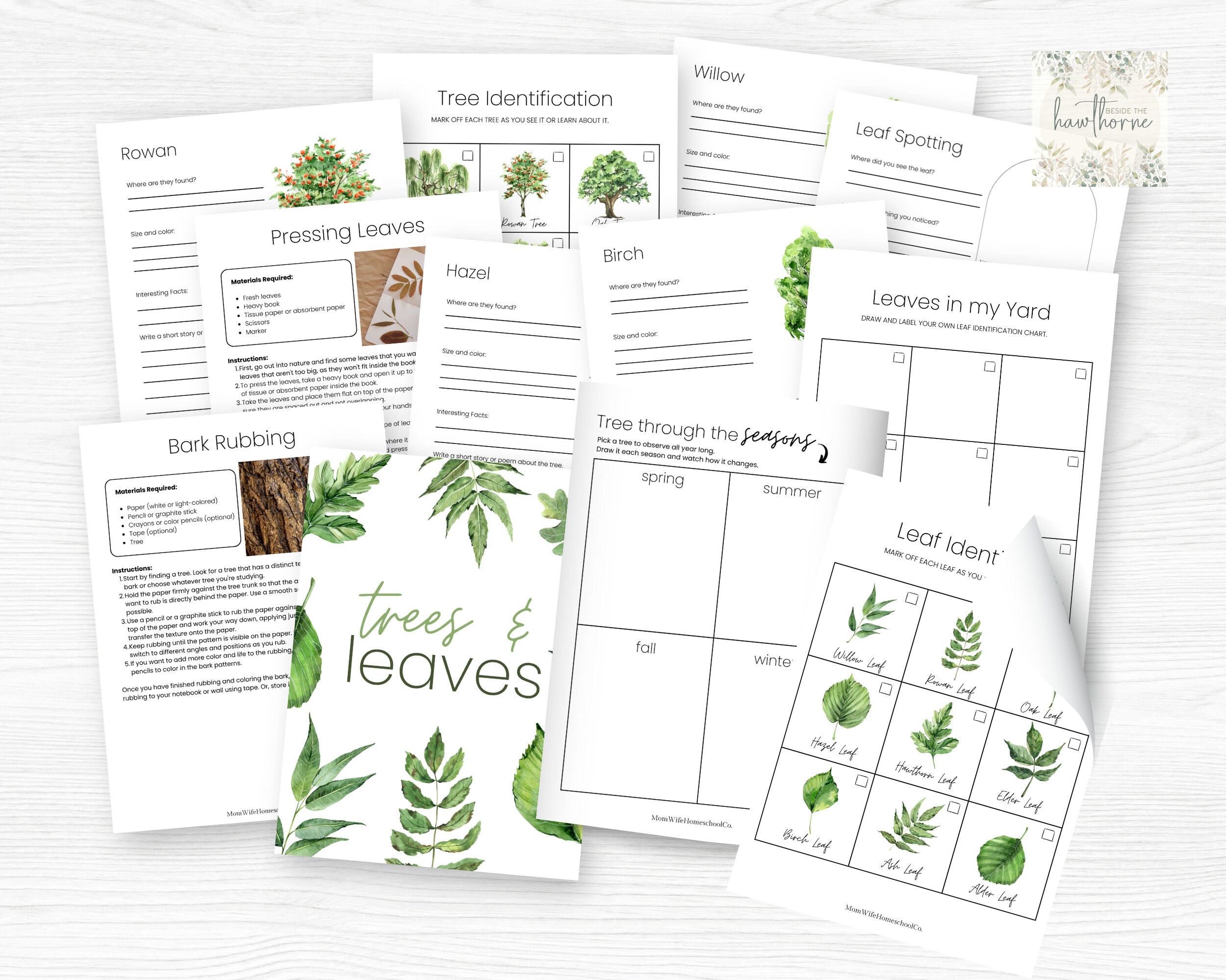 Trees & Leaves Nature Study Unit, Unit Study, Homeschool Curriculum, Homeschool Printable ...