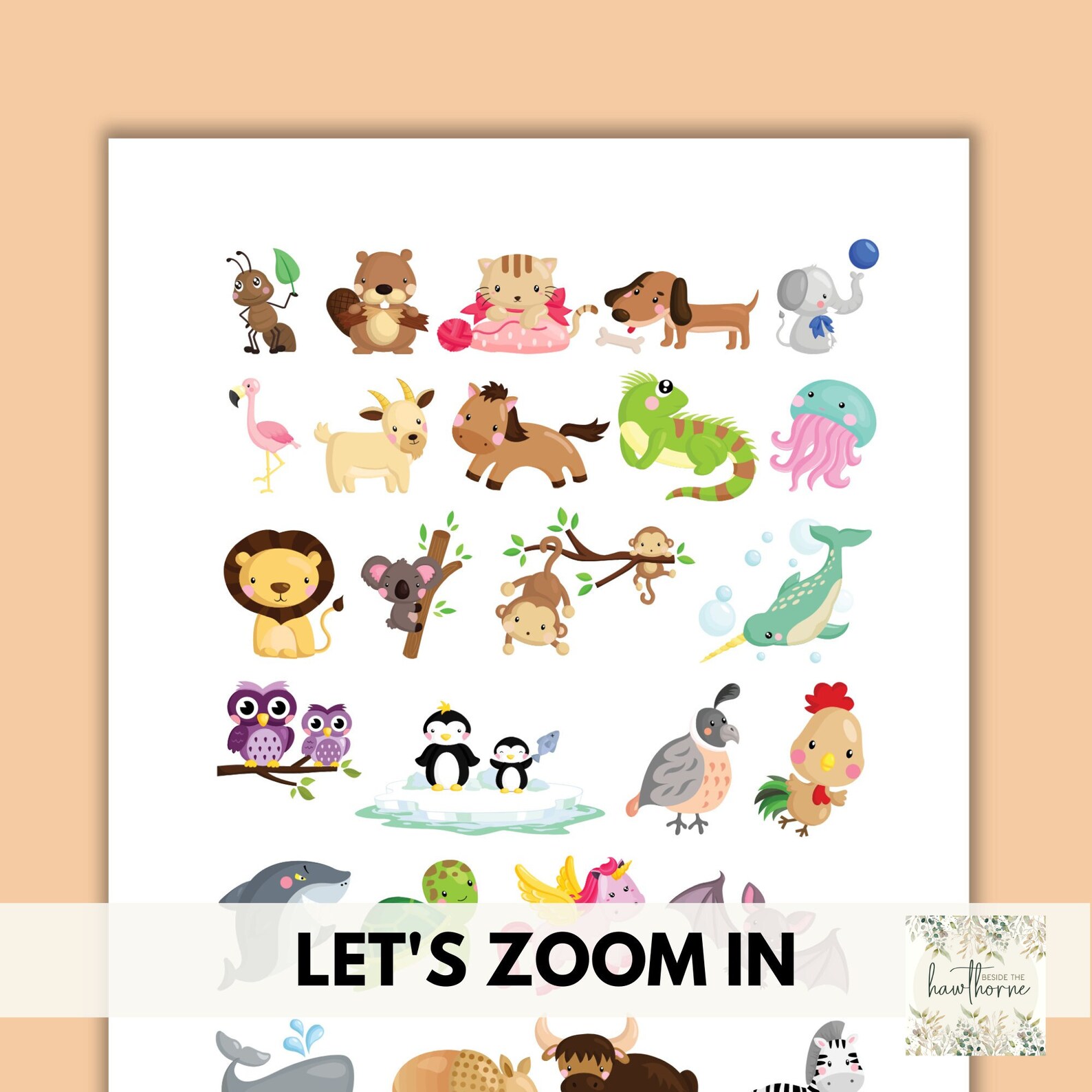 Kindergarten Alphabet Poster Printable, Preschool, Animal Letters ...