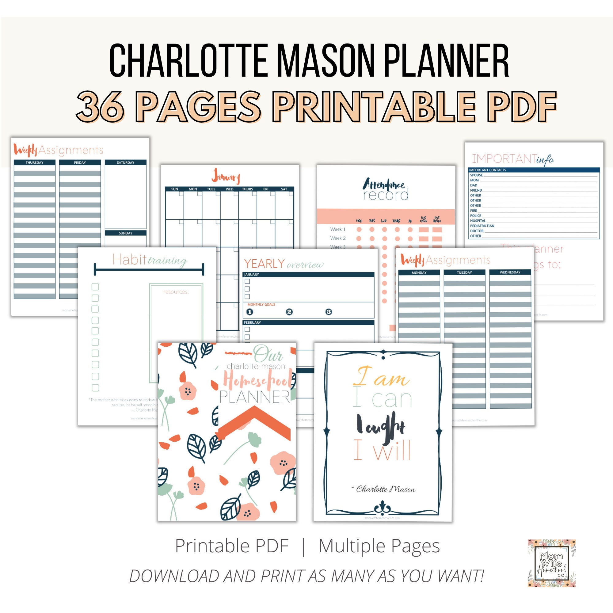 Charlotte Mason Homeschool Planner - Etsy