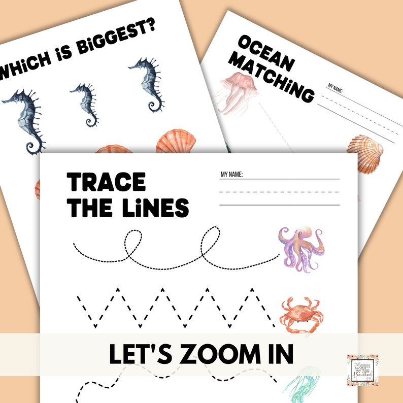 Ocean Preschool Packet | Ocean Animals Pre-k Worksheet Bundle ...