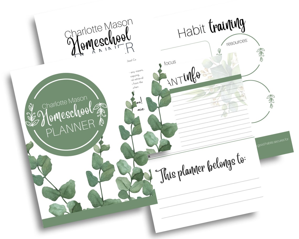 Charlotte Mason Homeschool Planner Eucalyptus Homeschool Planners ...