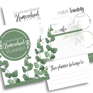 Charlotte Mason Homeschool Planner - Eucalyptus | Homeschool Planners ...