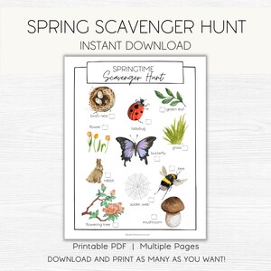 Spring Scavenger Hunt for Kids | Printable Homeschool Worksheets ...