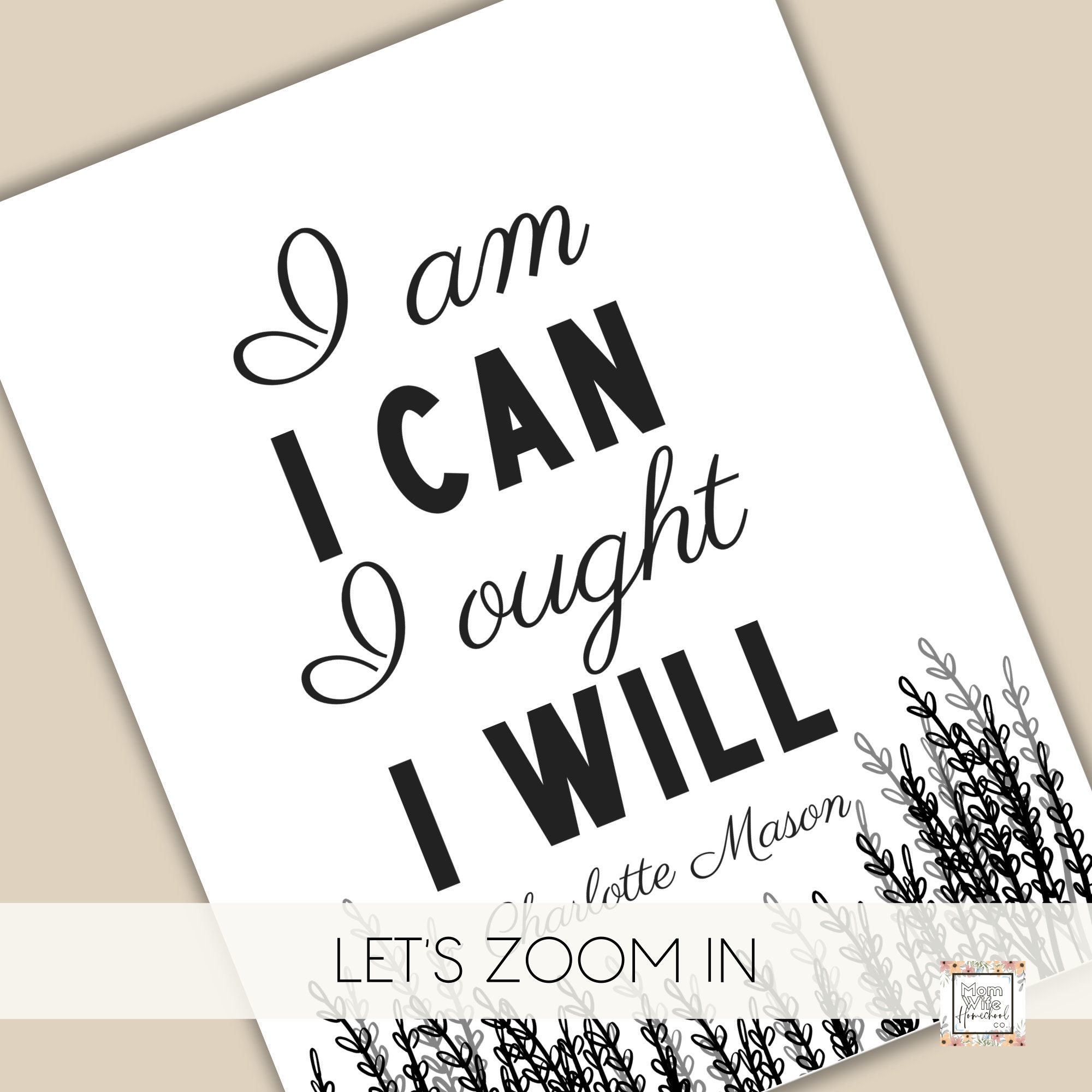 Charlotte Mason Motto Wall Art, Homeschool Room Decor, Binder Dividers ...