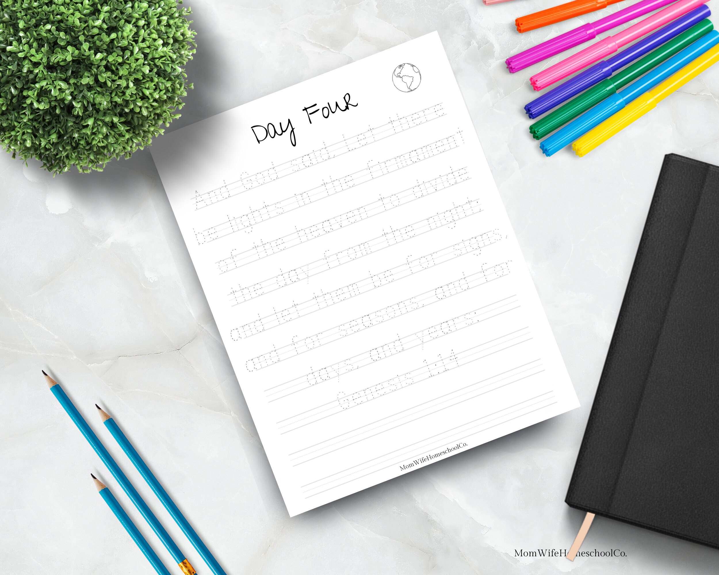 Days of Creation Copywork Pages Creation Days Copywork - Etsy