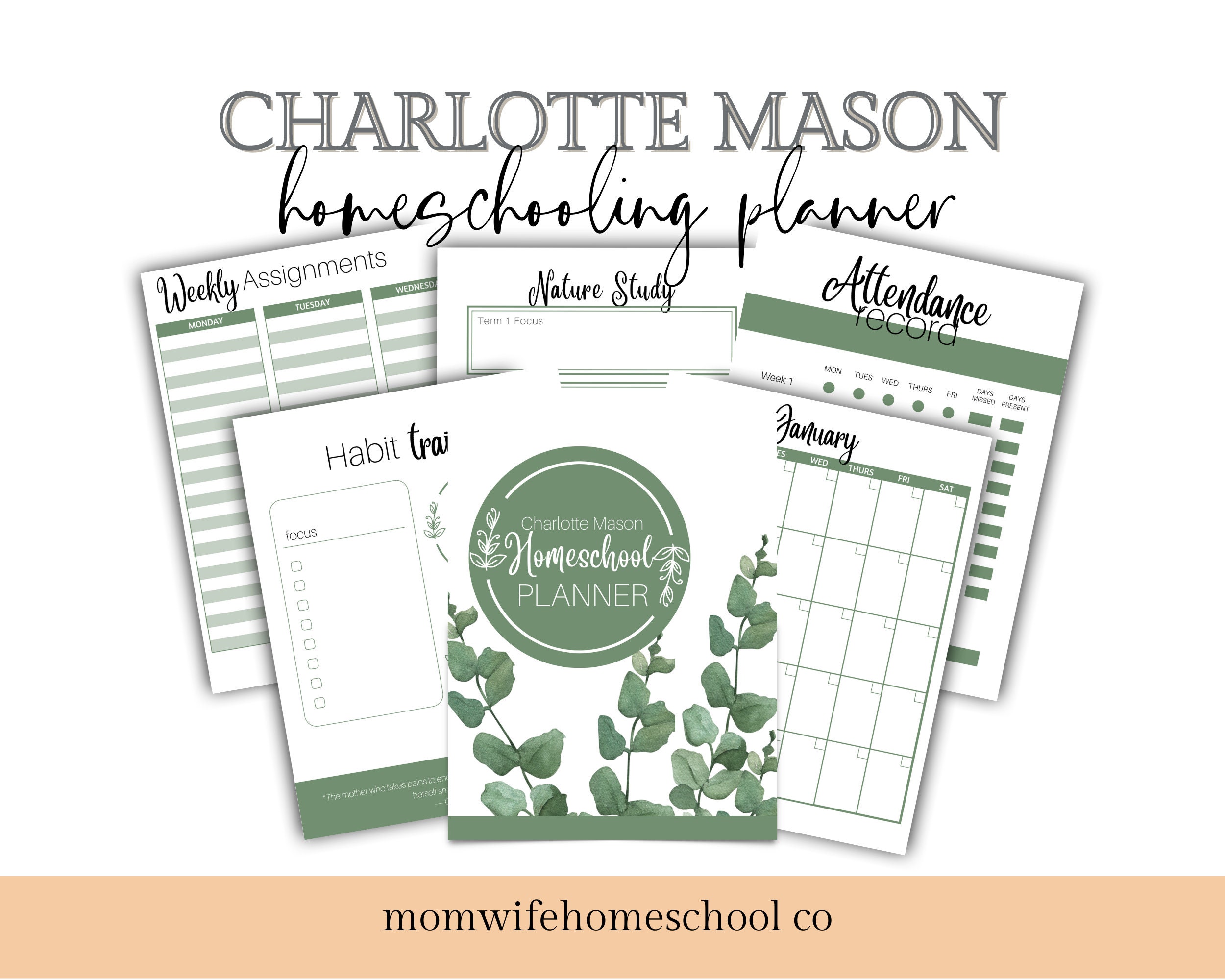 Charlotte Mason Homeschool Planner - Eucalyptus | Homeschool Planners ...